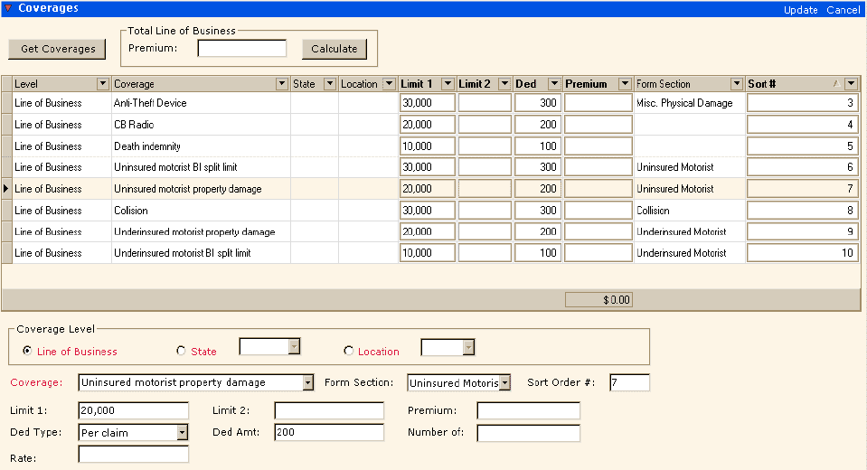 Form Map: Business Auto Additional Coverages and Endorsements
