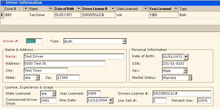 Form Field Map: Commercial Auto Driver Information Schedule (ACORD 163)