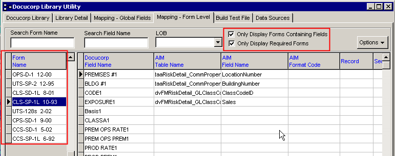 Map Form Level Fields