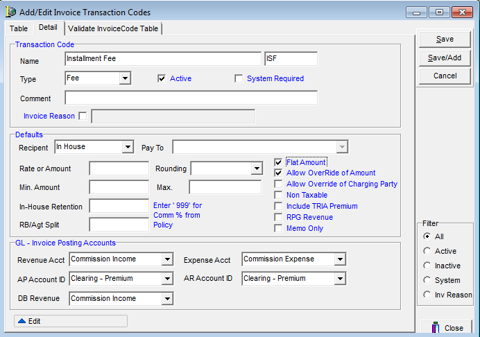 Setup Installment Billing
