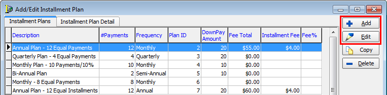 Setup Installment Billing