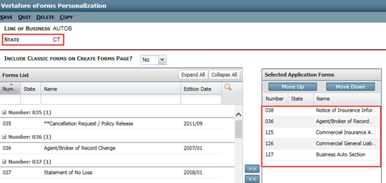 Vertafore eForms Personalization