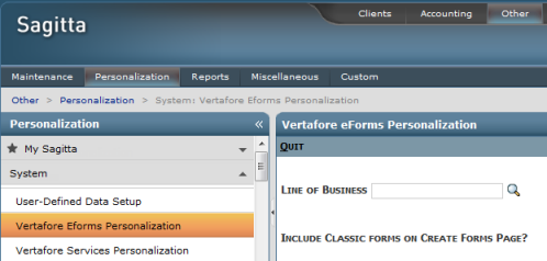 Vertafore eForms Personalization